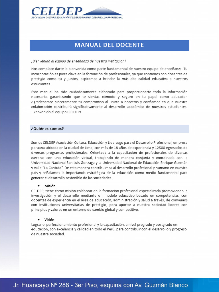 Manual Del Docente | PDF