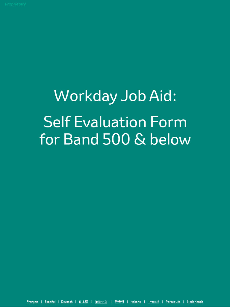 Workday Self Evaluation Guide for Band 500 | PDF | Computing | System ...