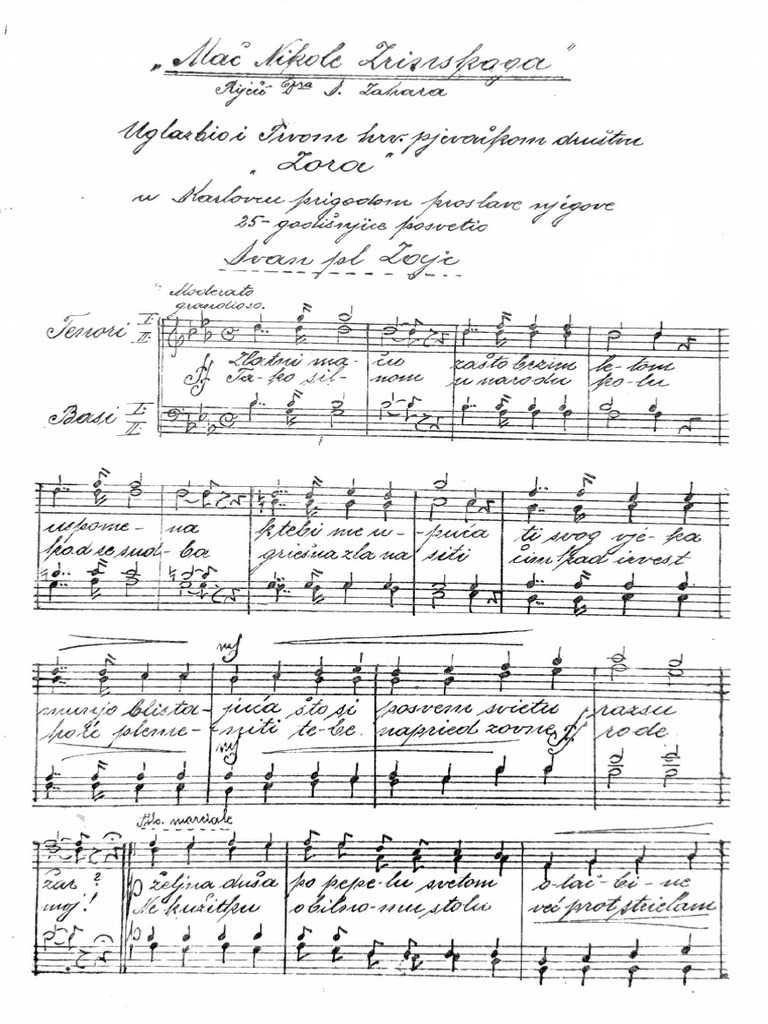 Ivan Pl. Zajc - Mač Nikole Zrinskoga | PDF