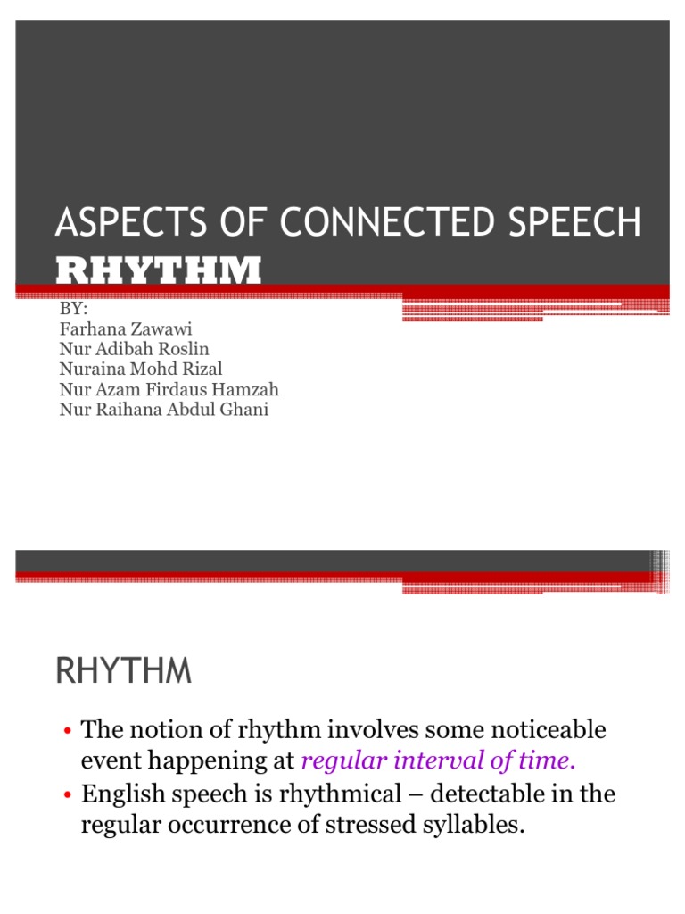 Aspects of Connected Speech - Rhythm | PDF