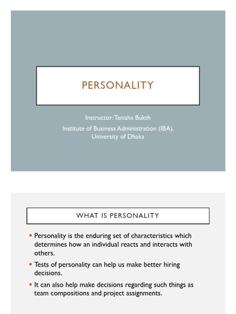 Lecture 5 personality | PDF
