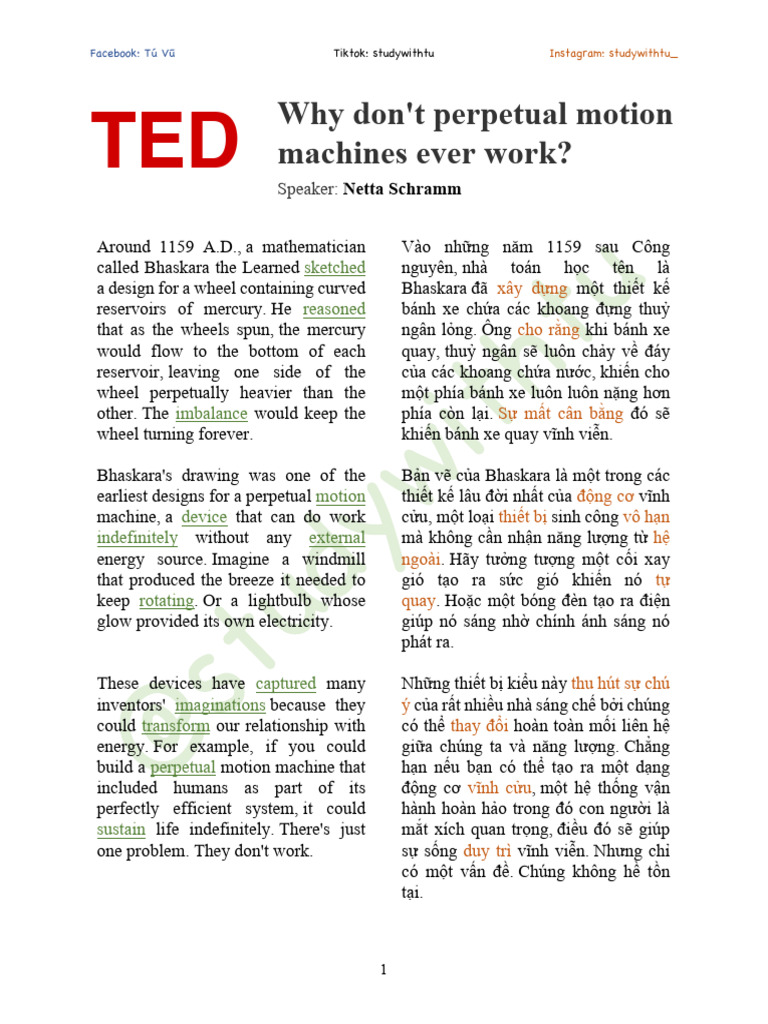 Why Don't Perpetual Motion Machines Ever Work? | PDF