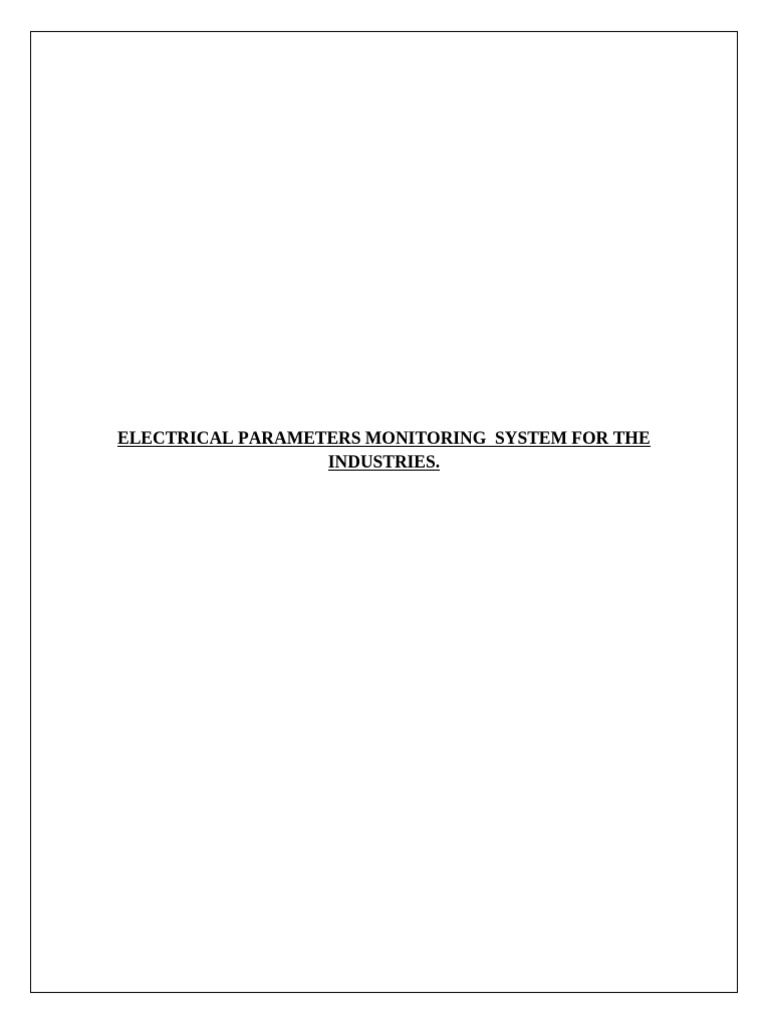 50.electrical Parameters Monitoring System For The Industries. | PDF