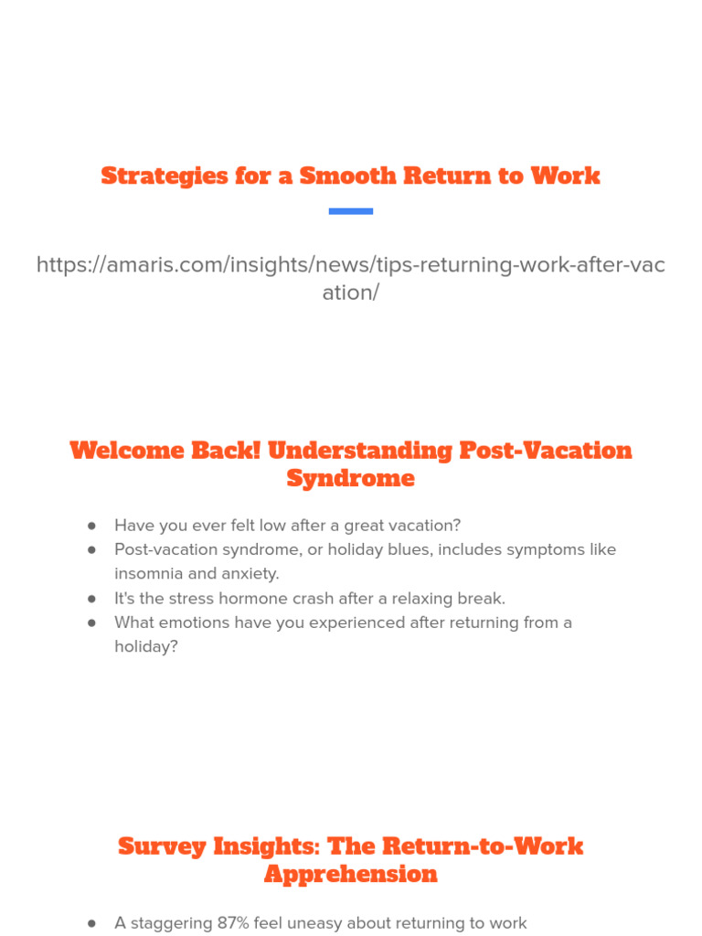 Overcoming Post-Vacation Syndrome | PDF