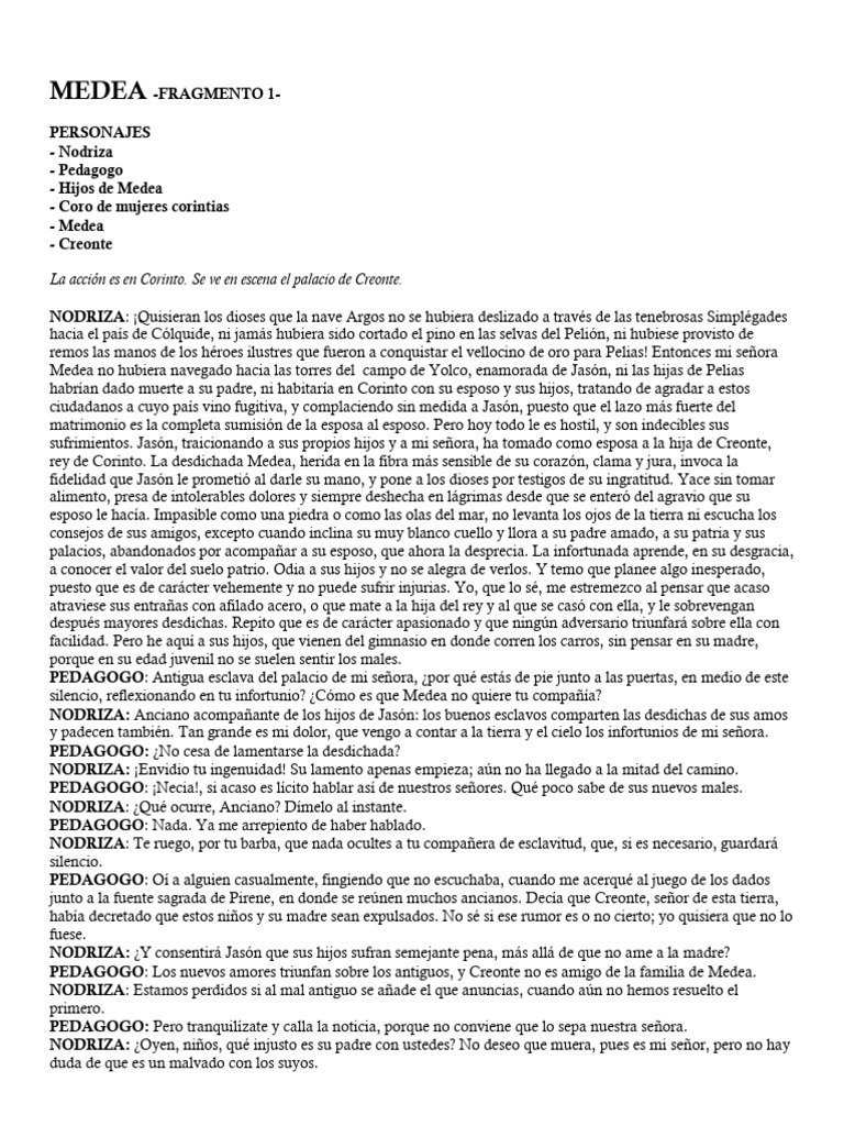 Medea I | PDF