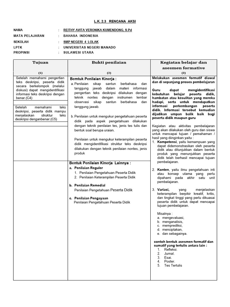 LK 2.3 Dan RPP - Modul | PDF