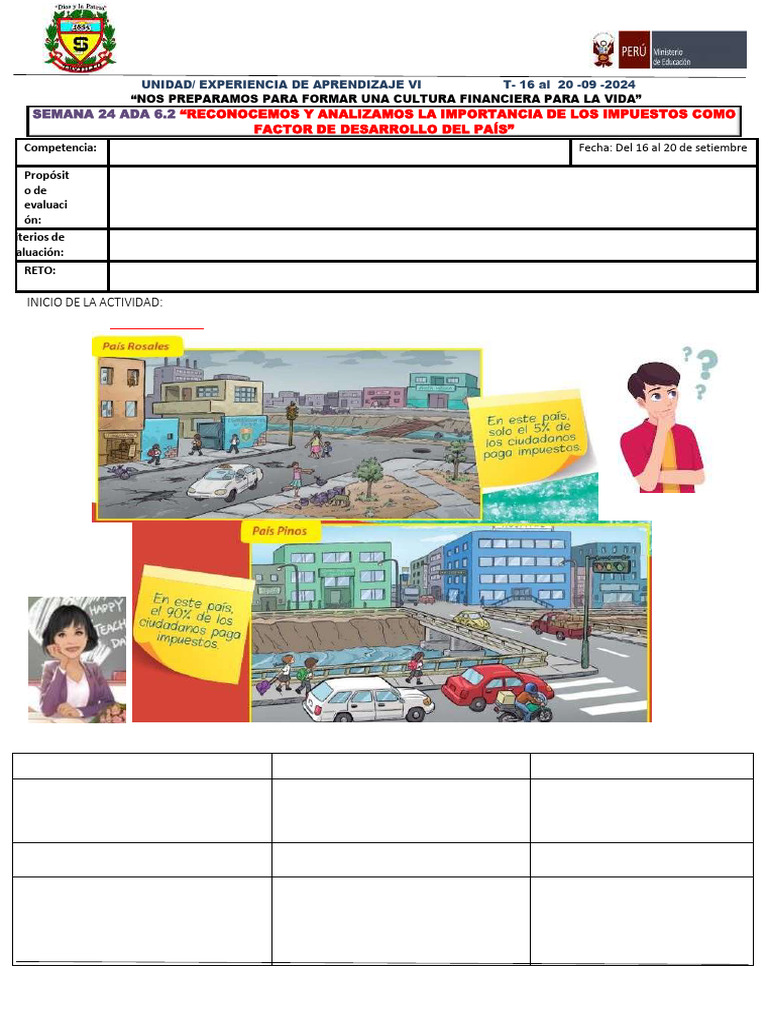 Cuarto Sem 24 ADA 6.2 FICHA DE TRABAJO DEL 16 AAL 20-09-2024 | PDF | Finanzas y dinero ...