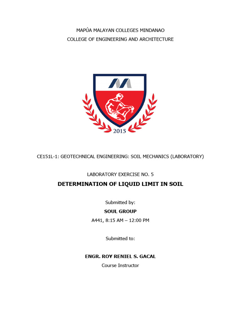 Soil Mech Lab Exercise 5 Soul | PDF