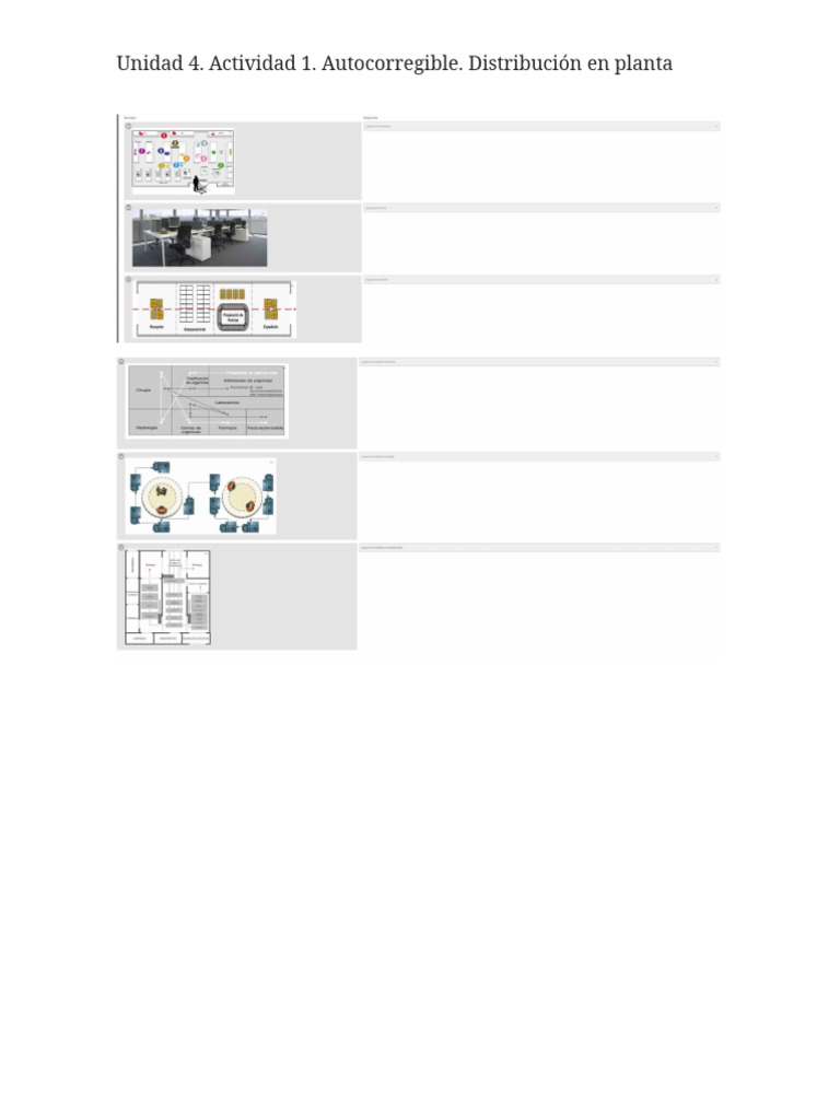 Unidad 4. Actividad 1. Autocorregible. Distribución en planta | PDF