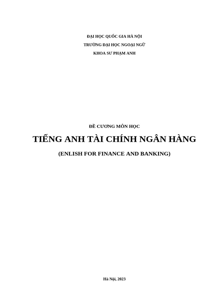 English for Banking and Finance Syllabus | PDF | Educational Assessment ...