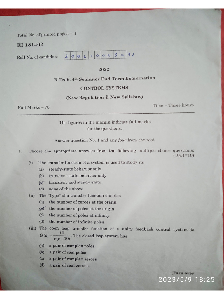 Control System 4th Sem | PDF