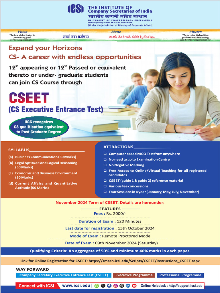 CSEET Novmenber 2024 Session Flyer | PDF