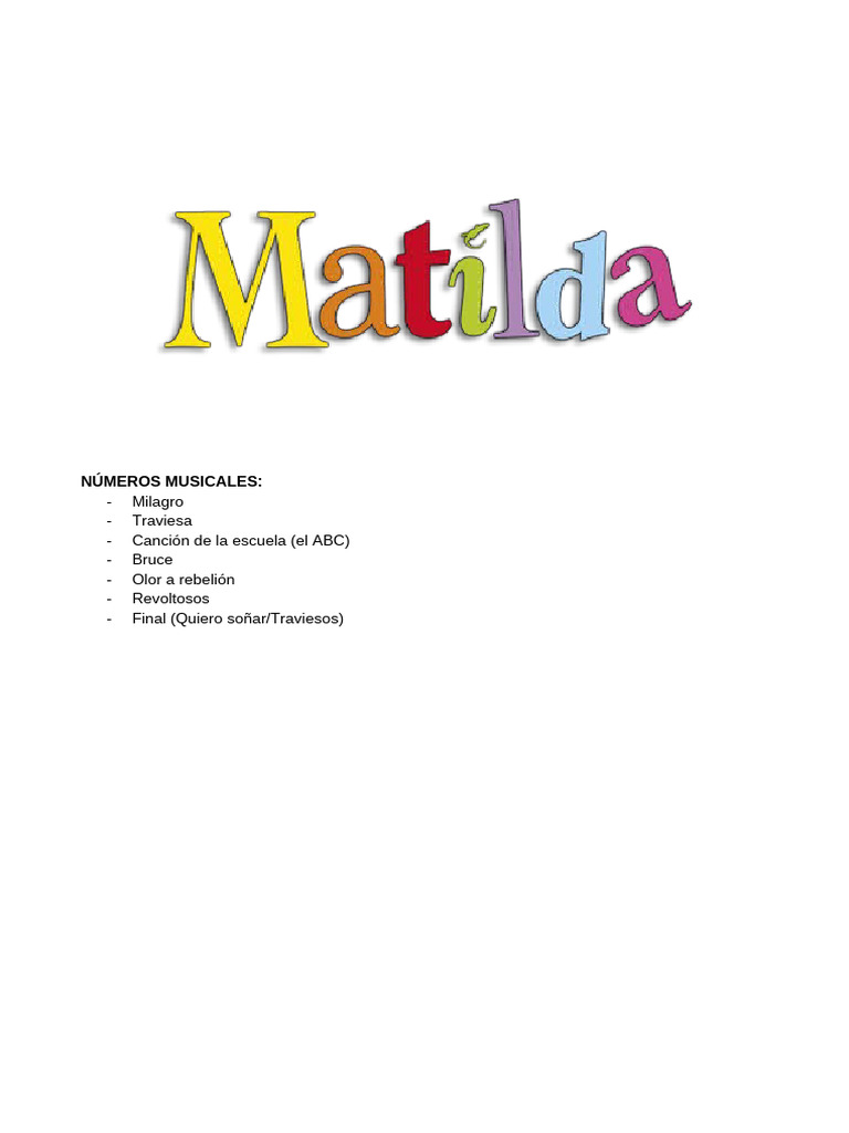 MATILDA (Obra Completa) | PDF