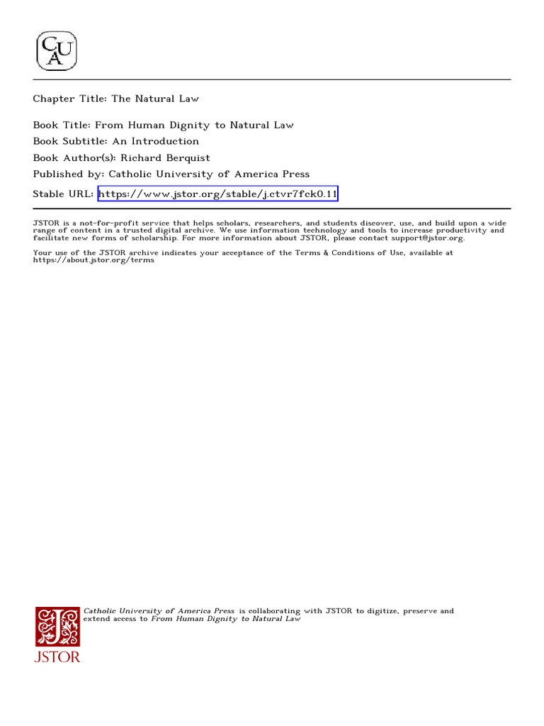 Berquist, Richard - The Natural Law | PDF