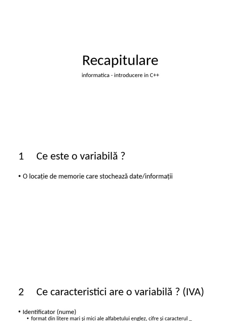 Recapitulare Lucrare | PDF