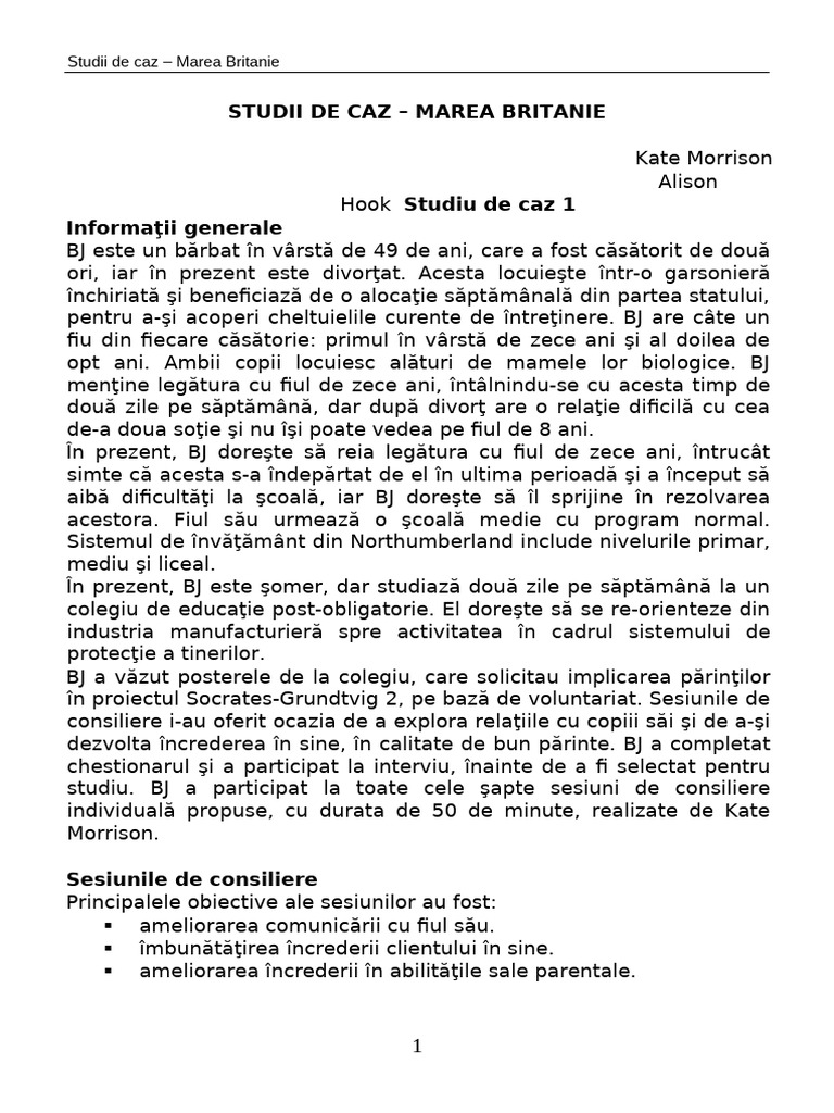 STUDII de CAZ În Consiliere | PDF
