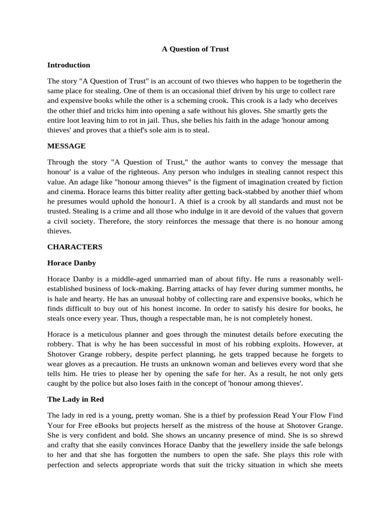 A Question of Trust | PDF