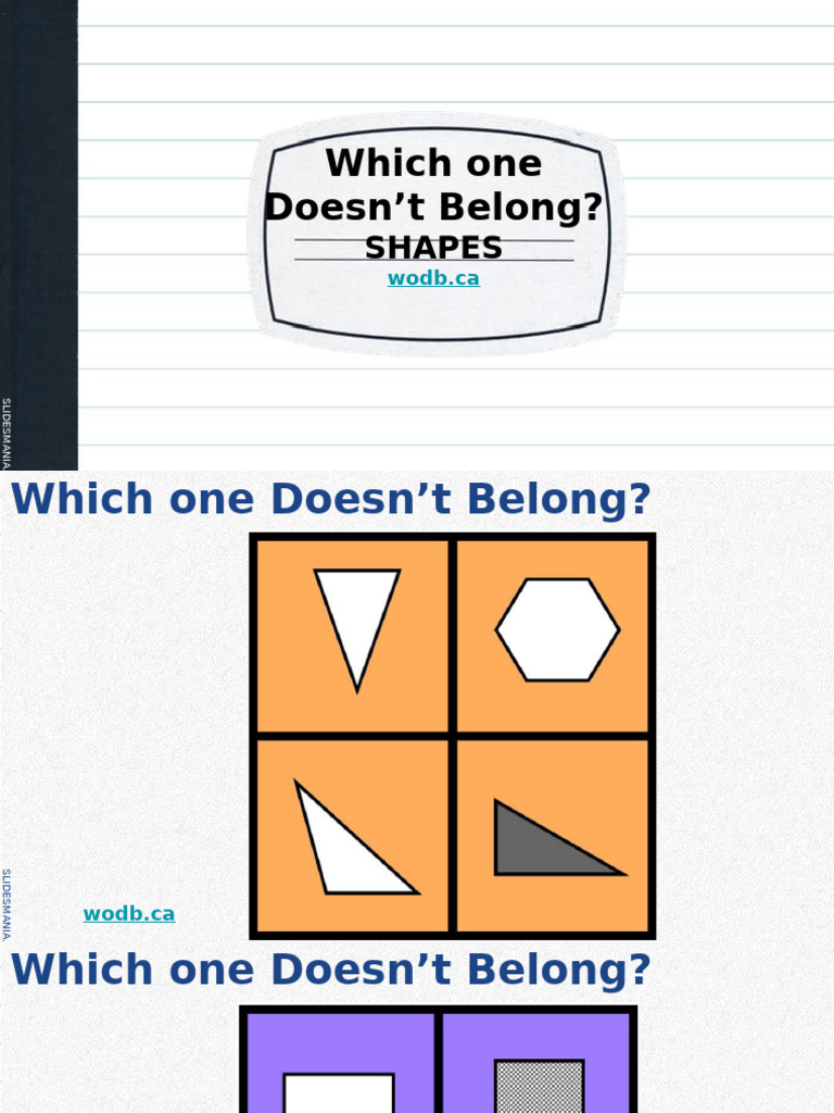 Which One Doesn't Belong_ SHAPES | PDF