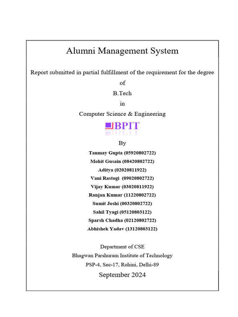 Final STP Report Alumni Team | PDF