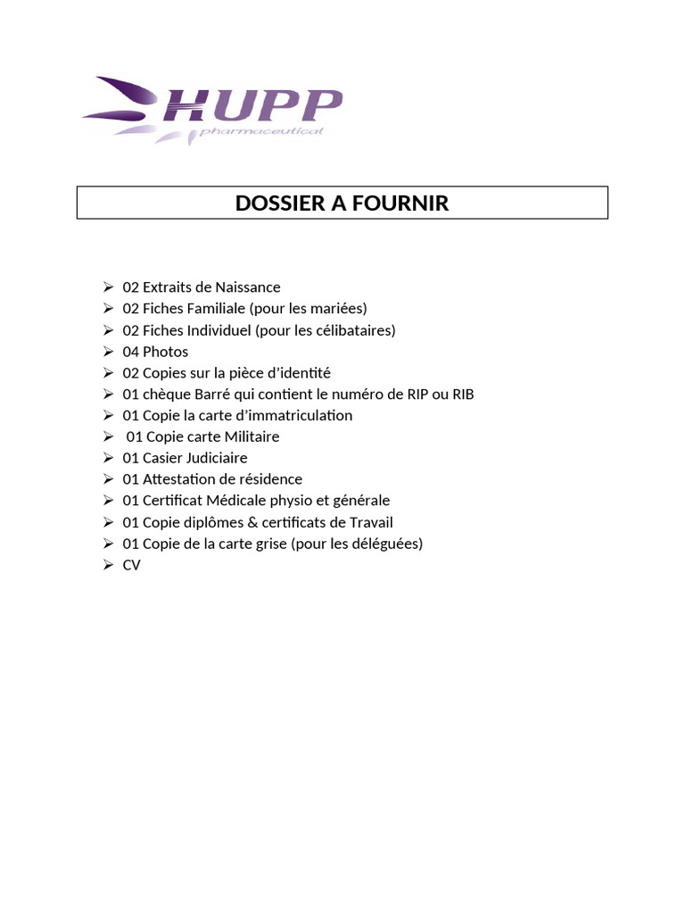 Dossier A Fournir | PDF