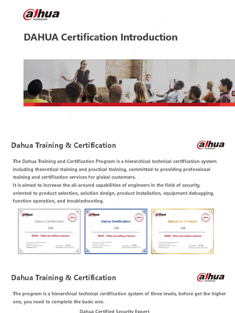 Dahua Certification Program Introduction | PDF
