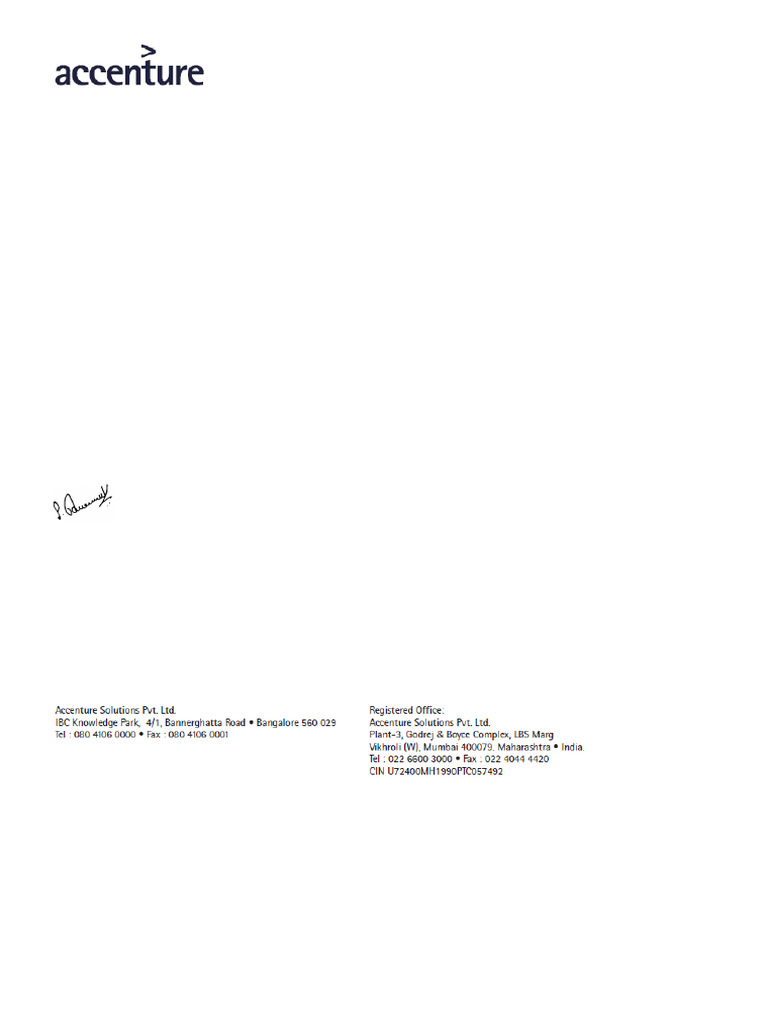 Accenture_Service Letter_13434349 | PDF