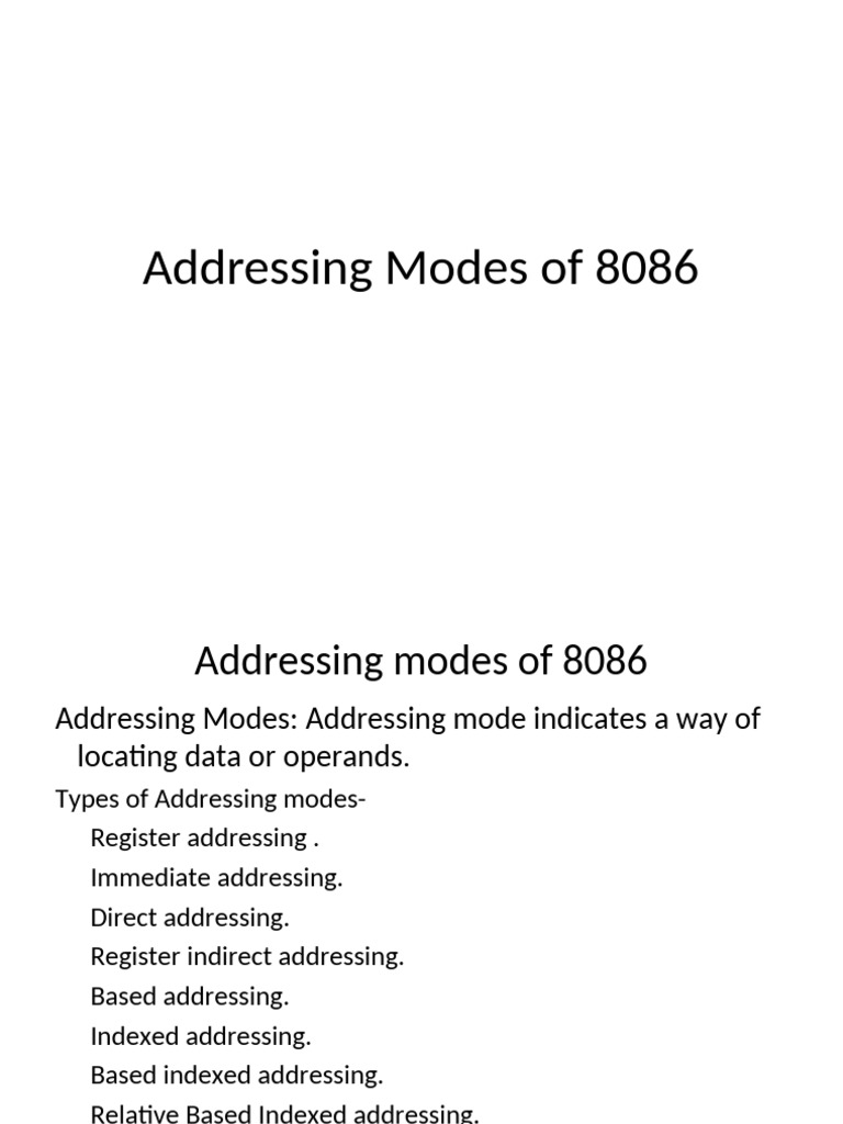 t19 - 8086 Addressing Modes | PDF