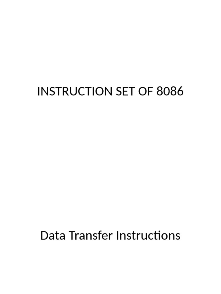 t16 - 8086 Instructions and Programig | PDF