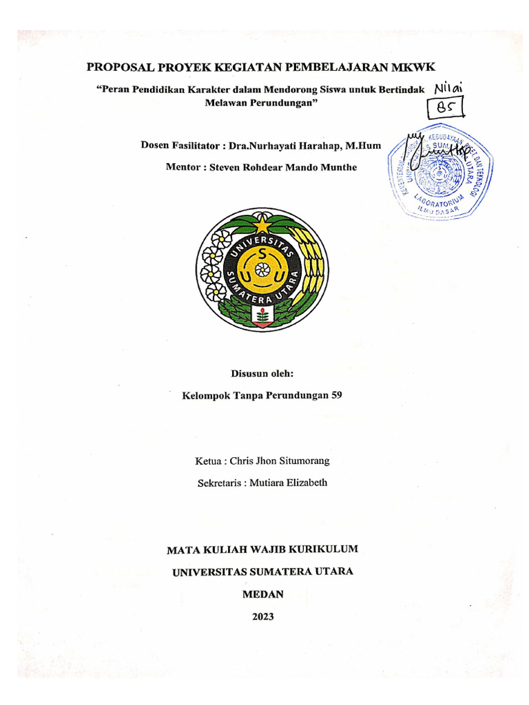 PROPOSAL PROYEK KEGIATAN PEMBELAJARAN MKWK Kelompok 59 | PDF