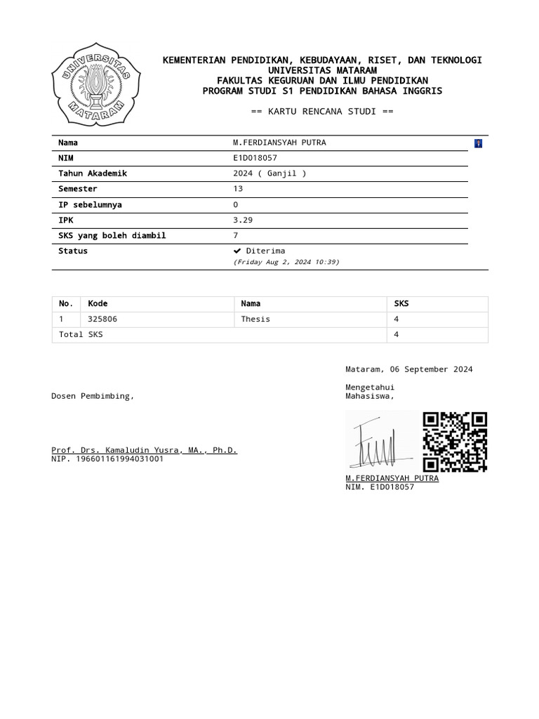 KRS Skripsi | PDF