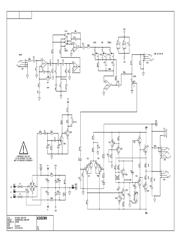 Ashdown 515 Bass Amp Schematic | PDF
