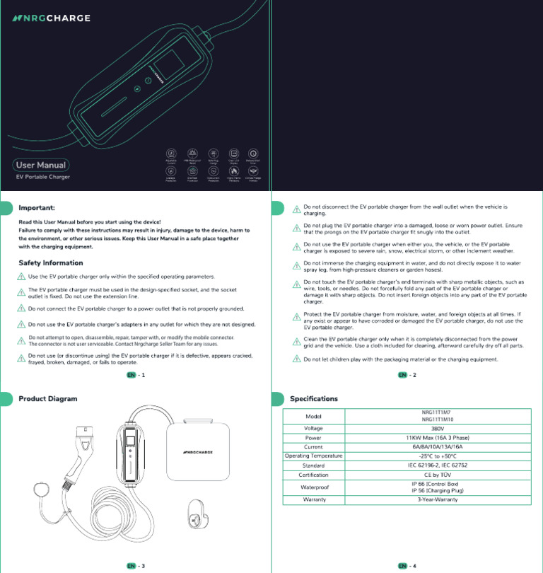 NRG便携式说明书 | PDF