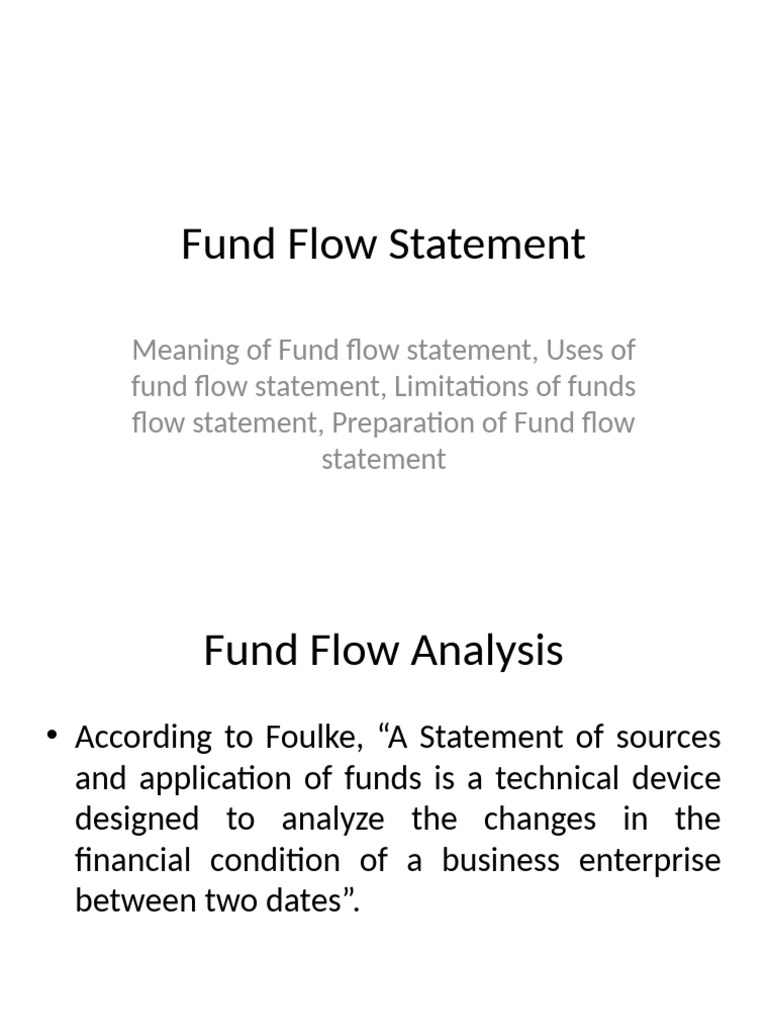 Fund Flow Statement | PDF