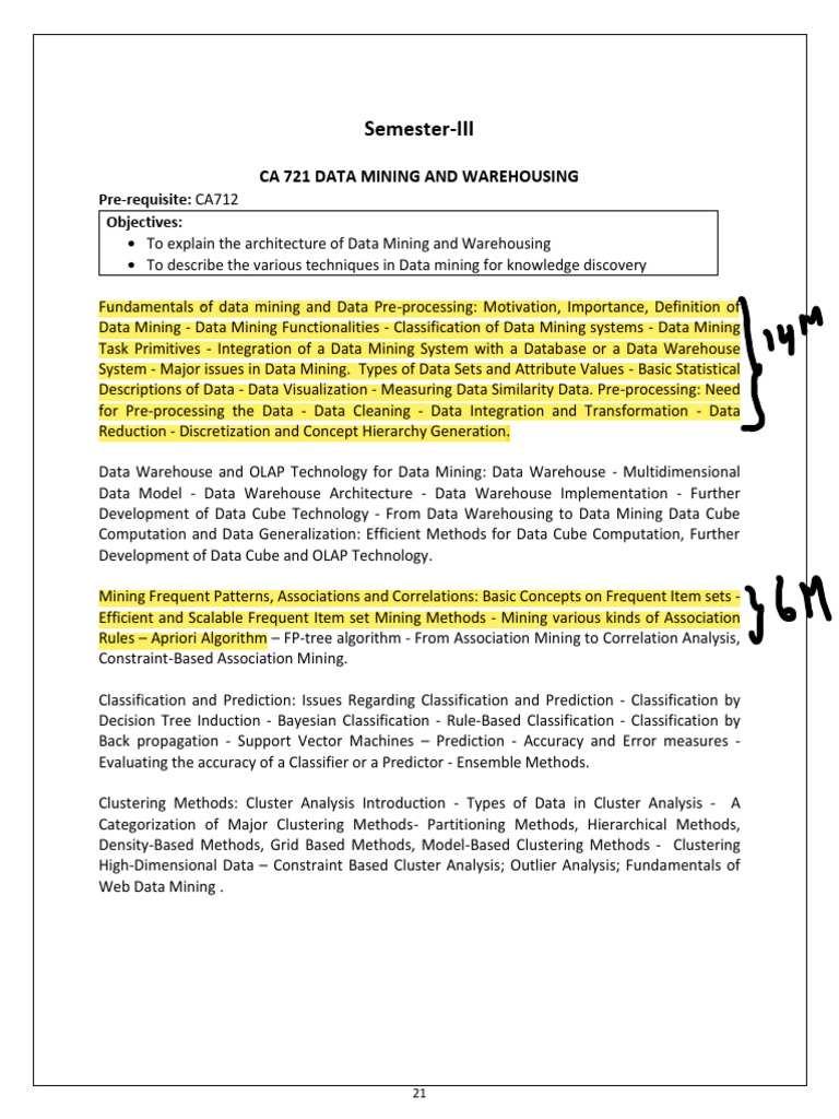 Data Mining Syllabus For CT-1 | PDF