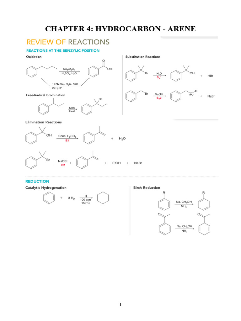 Chapter 4 - Hydrocarbon - Arene Homework | PDF