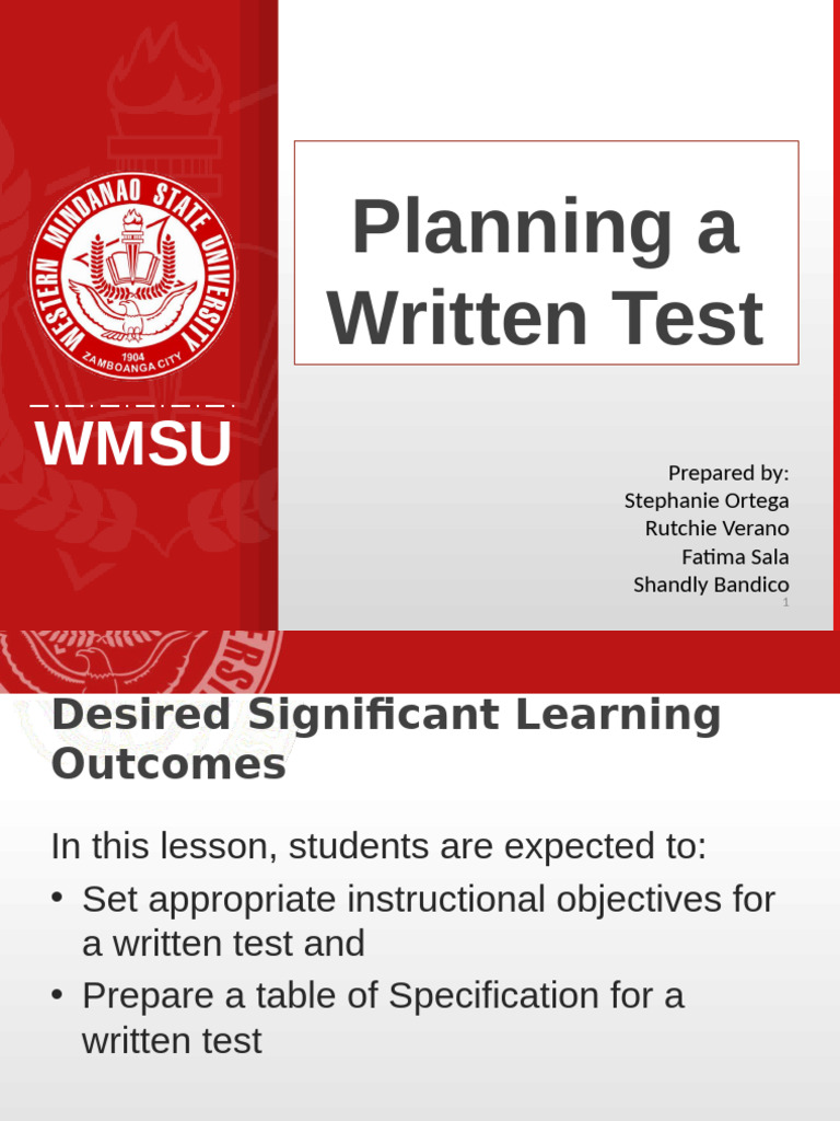 G3 Planning A Written Test | PDF