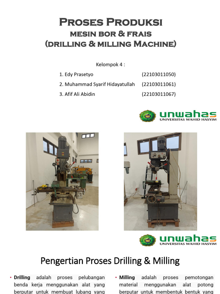 Proses dan Komponen Mesin Drilling & Milling | PDF | Griya & Taman ...