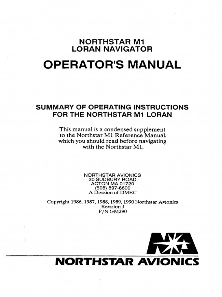 NorthStar M1 LORAN Operator Manual | PDF