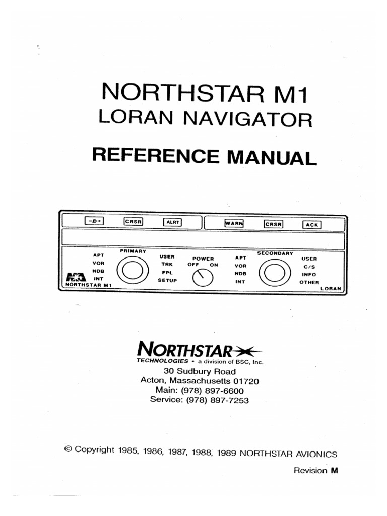NorthStar M1 LORAN Reference Manual | PDF | Home & Garden | Computers