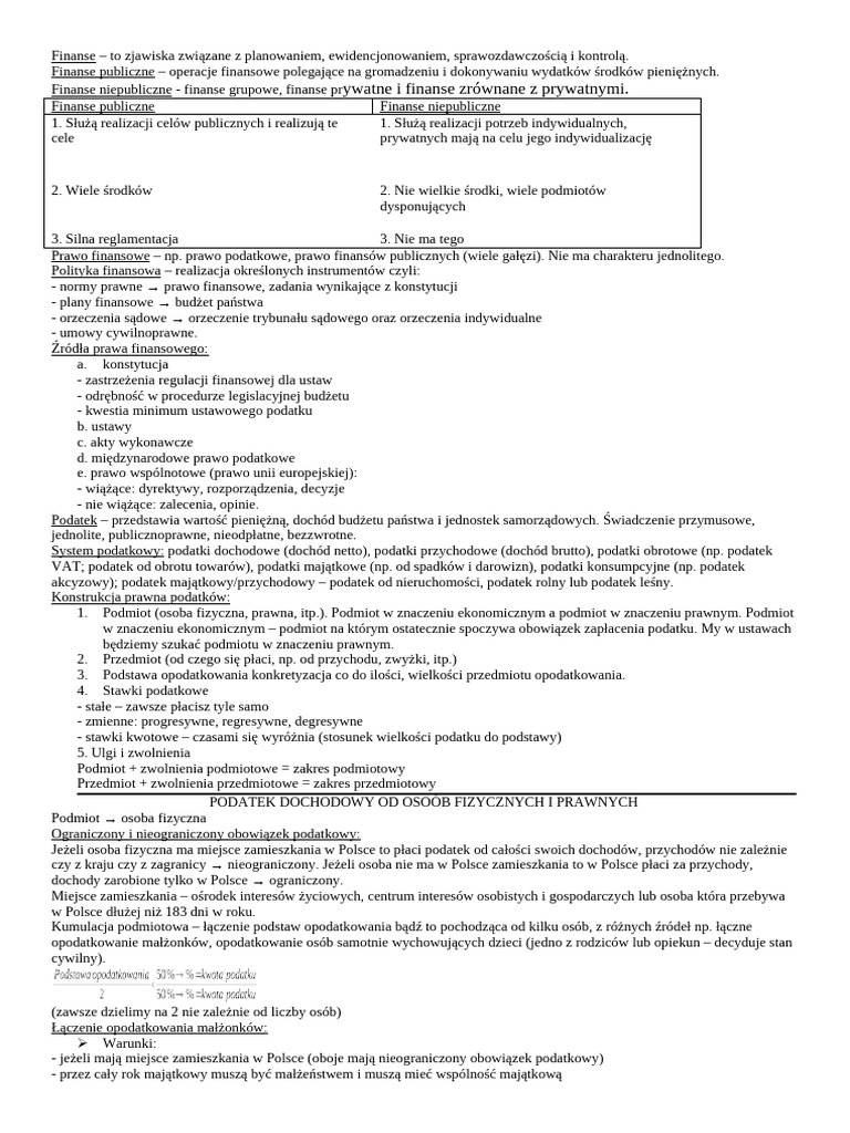 Finanse Notatki Z Zeszytu | PDF