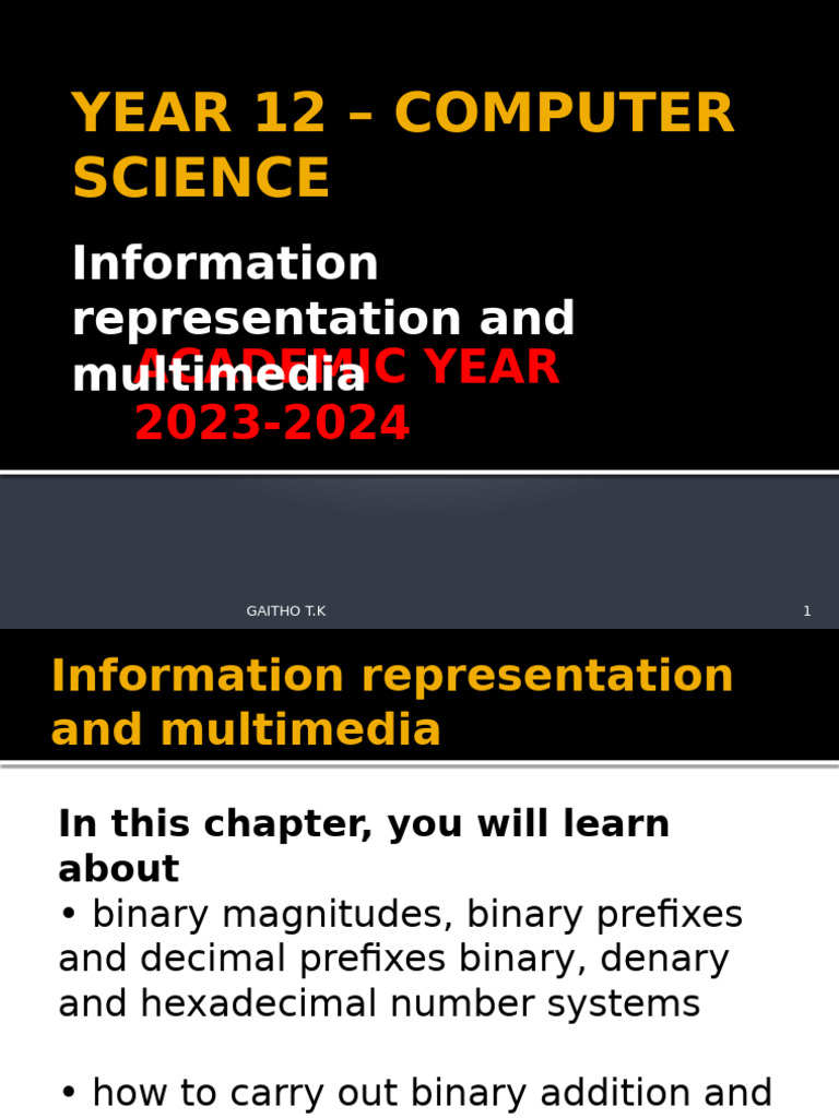 2-YEAR 12 - COMPUTER SCIENCE - Information Representation | PDF