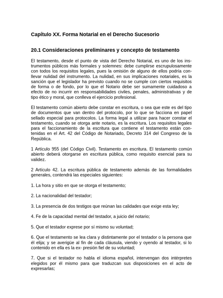 Testamento Notarial: Requisitos y Proceso | PDF | Ley común | Derecho ...
