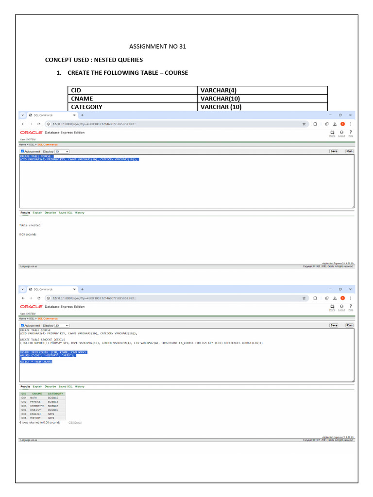 Sql Assignment 13 Foreign Key Pdf