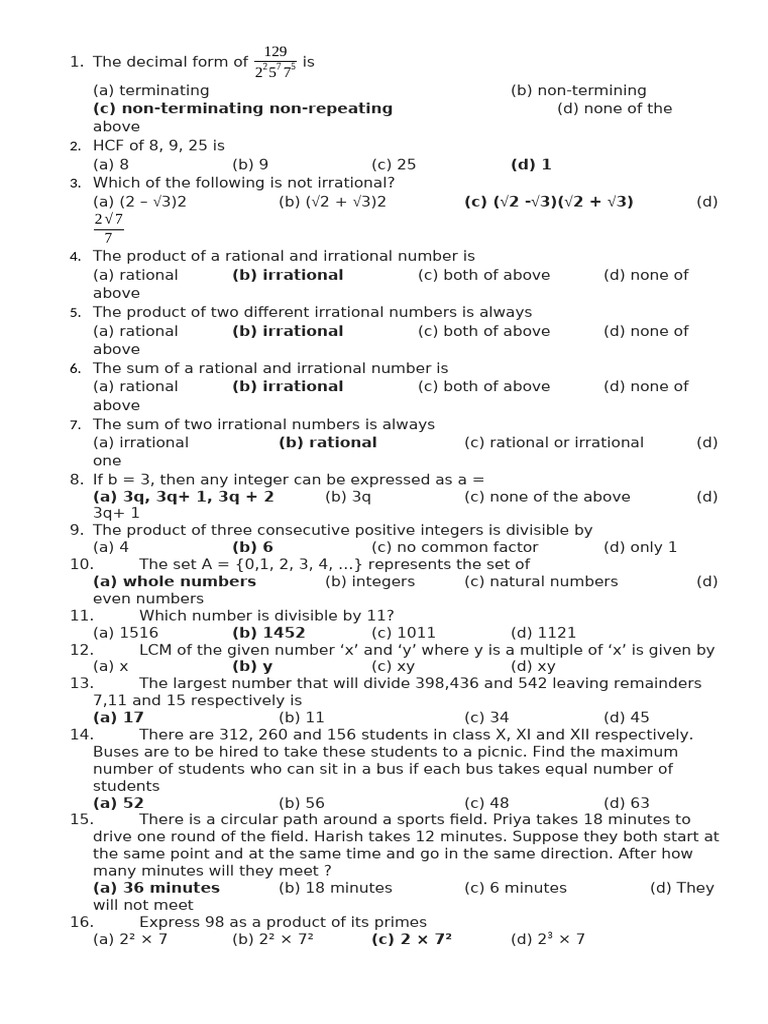 The Decimal Form of | PDF