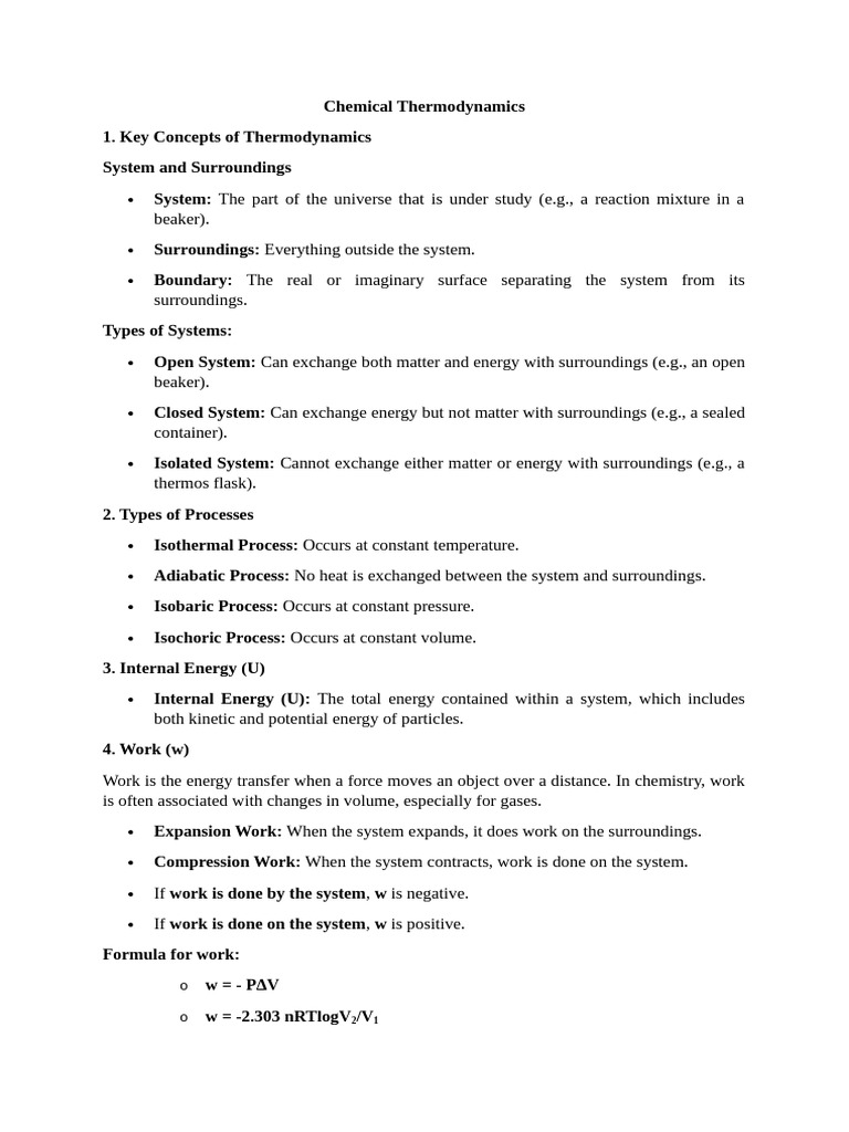 Chemical Thermodynamics | PDF