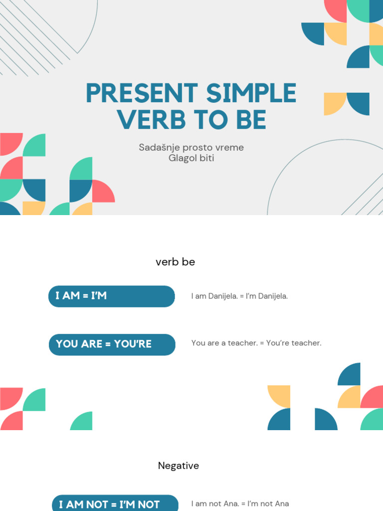 Present Simple Verb To Be | PDF