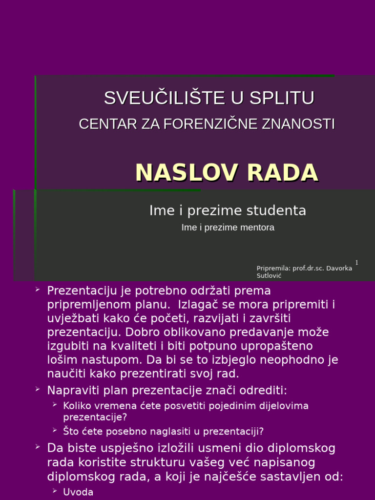 Upute Za Izradu PPT Prezentacije | PDF