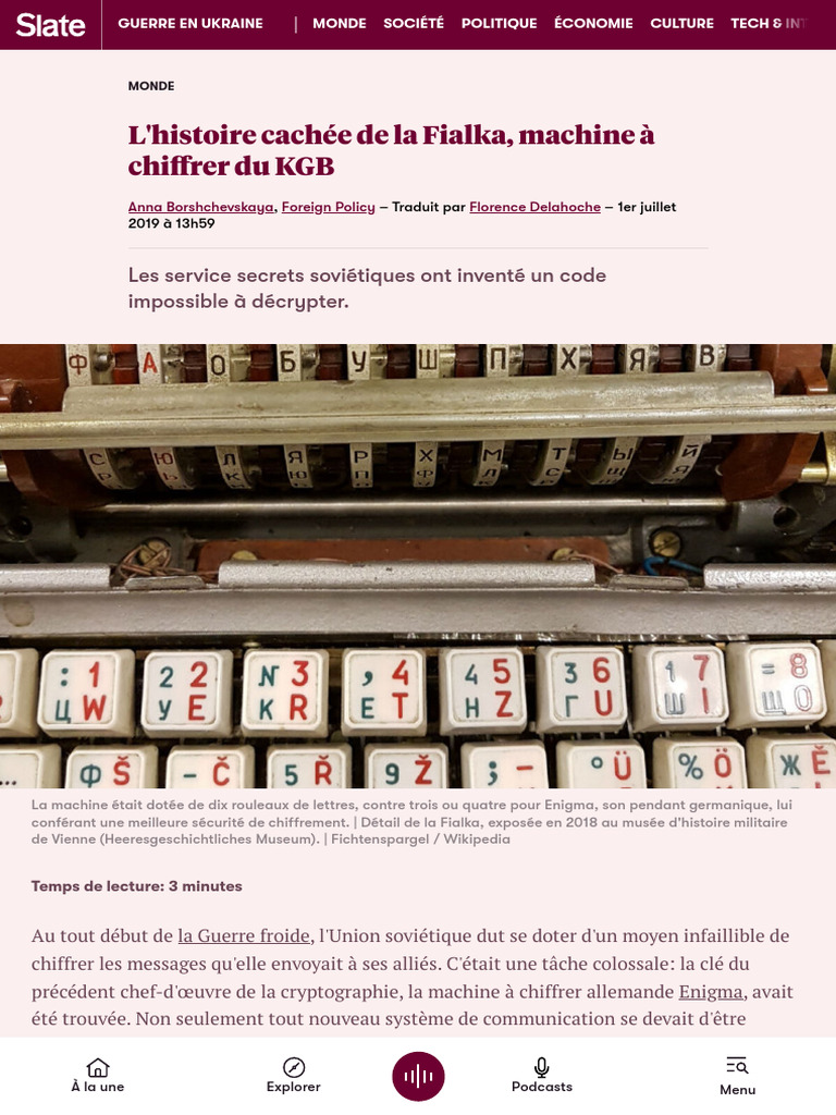 L'Histoire Cachée de La Fialka, Machine À Chiffrer Du KGB | PDF ...