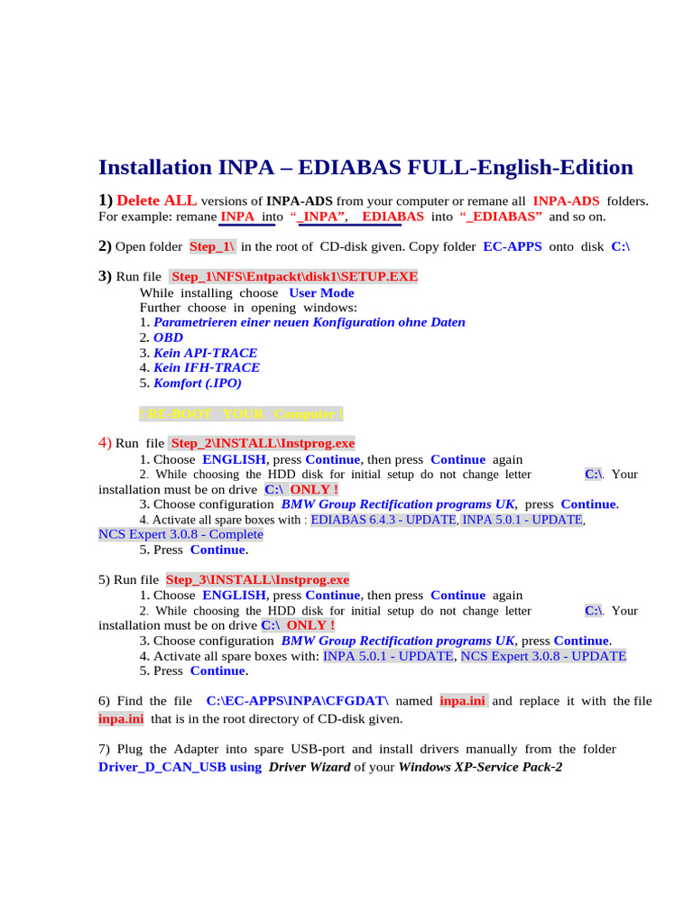 Inpa CANinstall | PDF