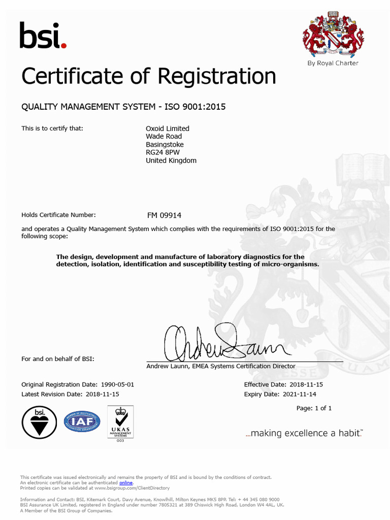 Iso 9001 Oxoid | PDF